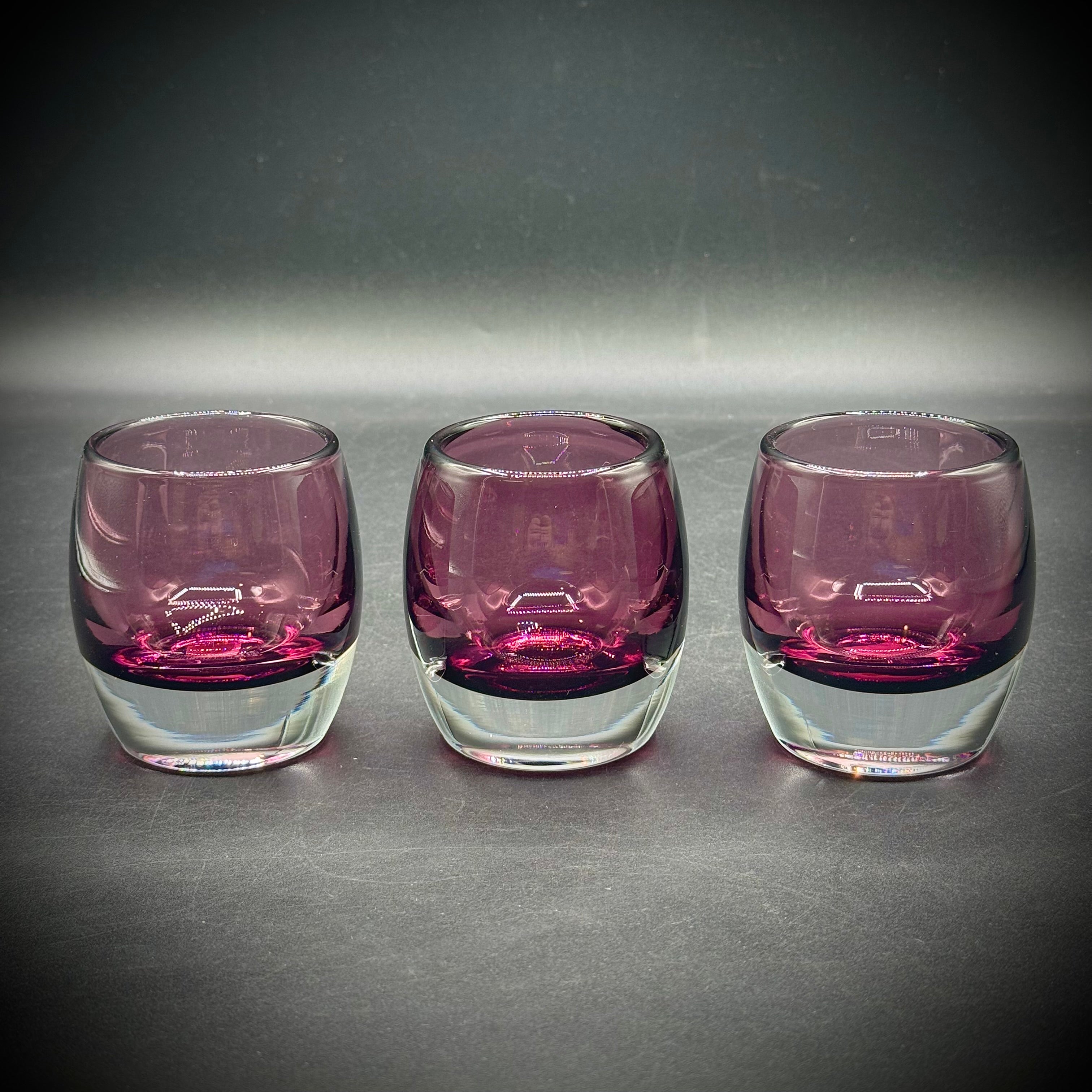 Set of 3 Polish Diva Glass Amethyst Votives by Crate & Barrel – Picker ...