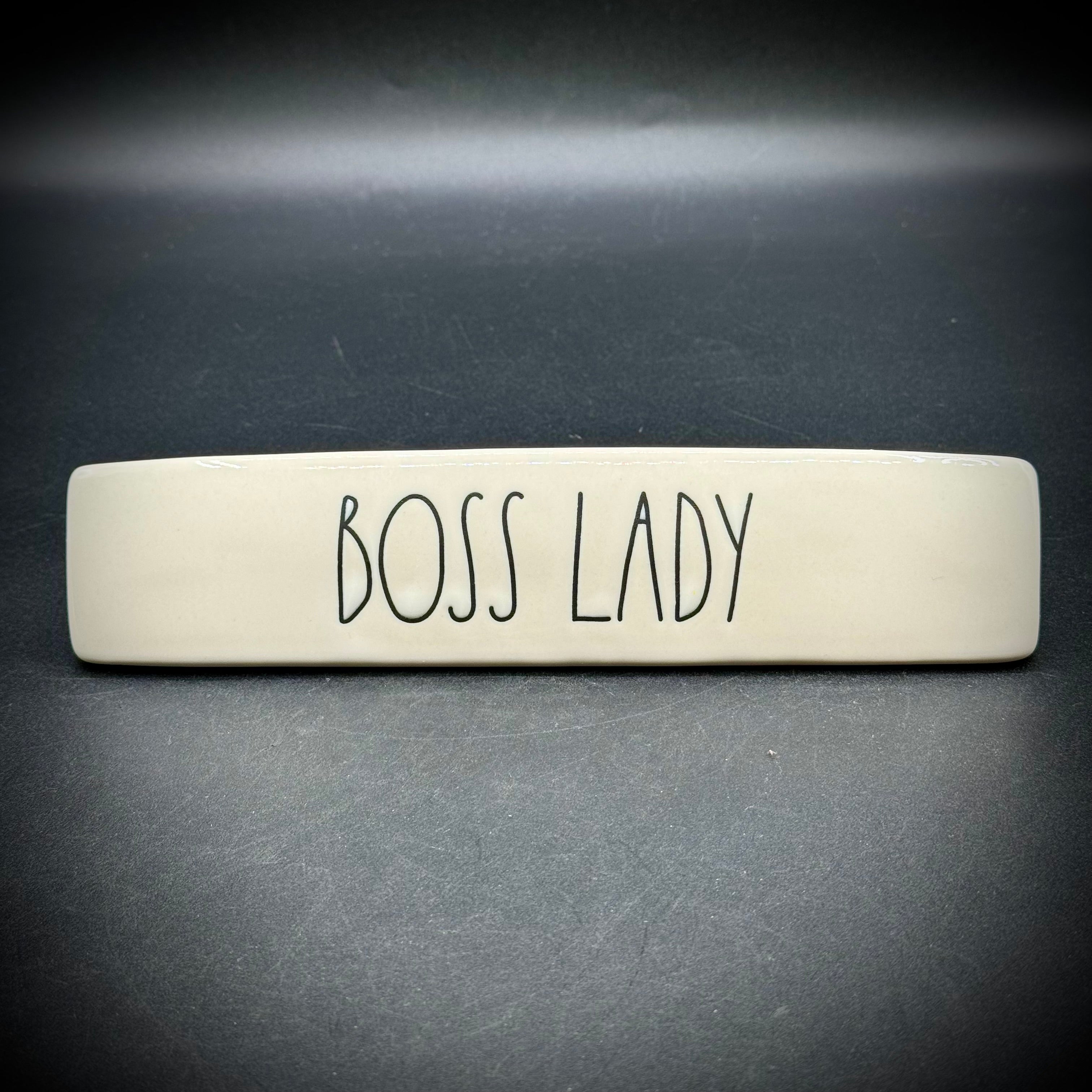 Rae Dunn Magenta Boss Lady Ceramic Desk Sign – Picker Road Boutique