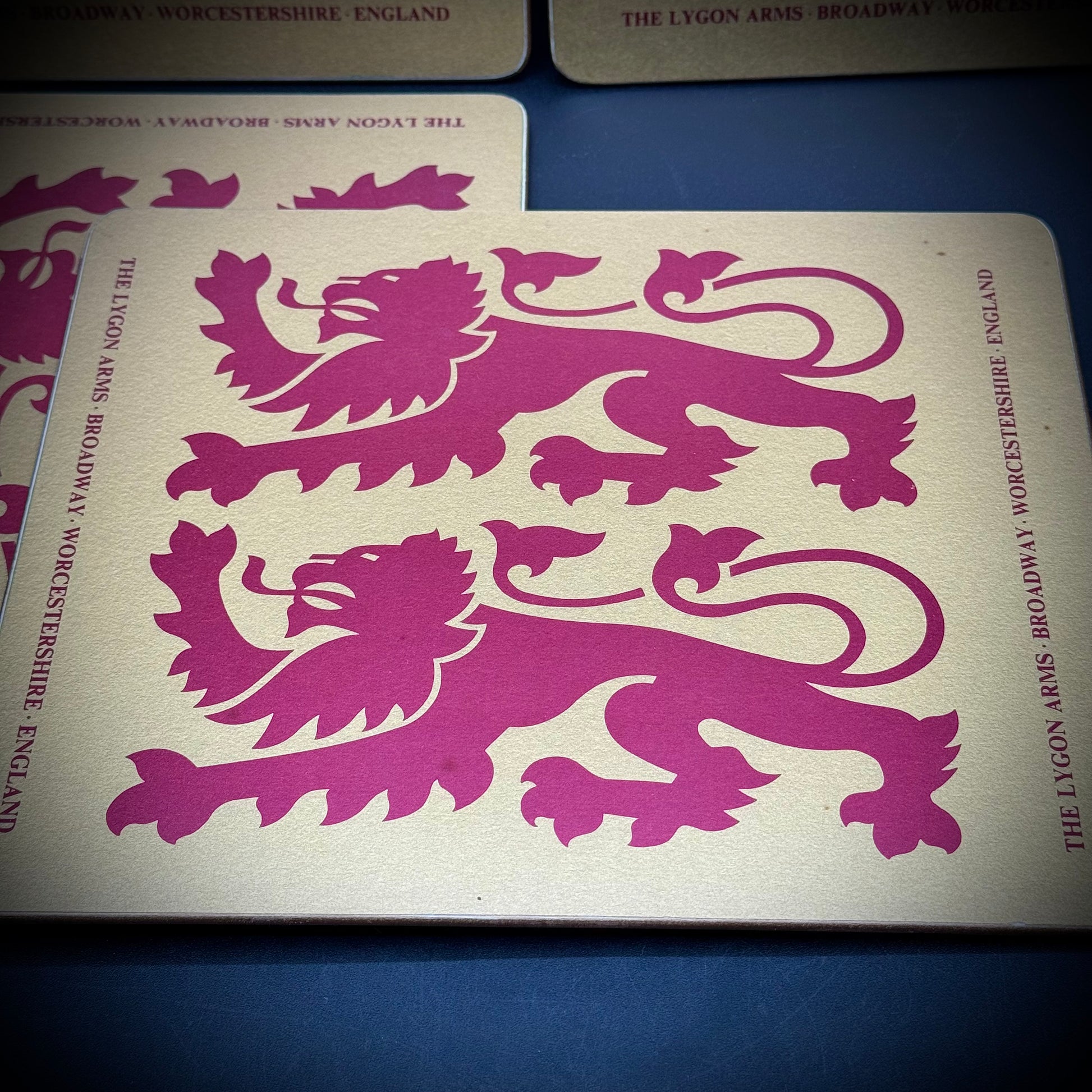 Set of Four Vintage Royal English Lion Motif Cork Backed Placemats by ...