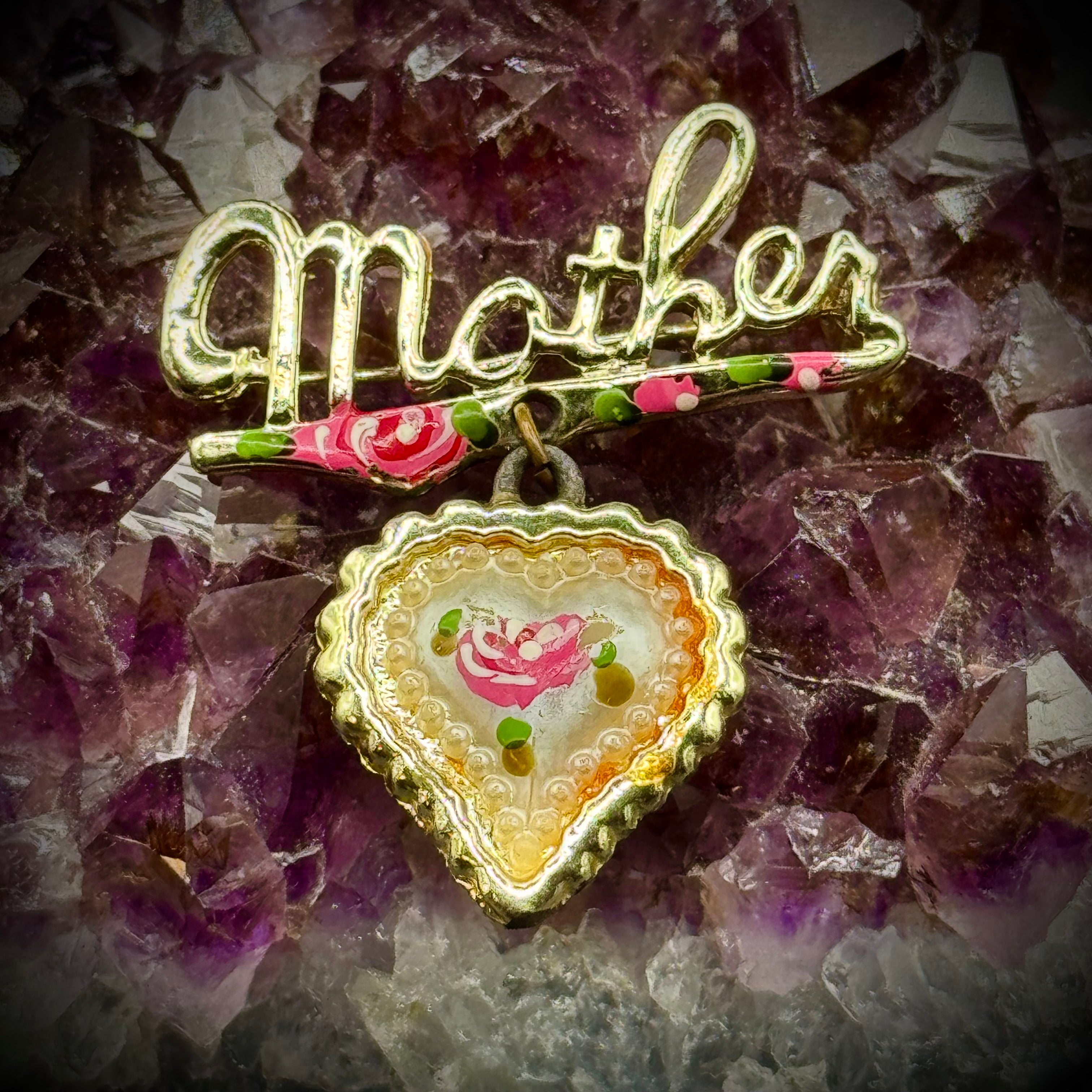 Vintage Heart w/Roses "Mother" Pin – Picker Road Boutique