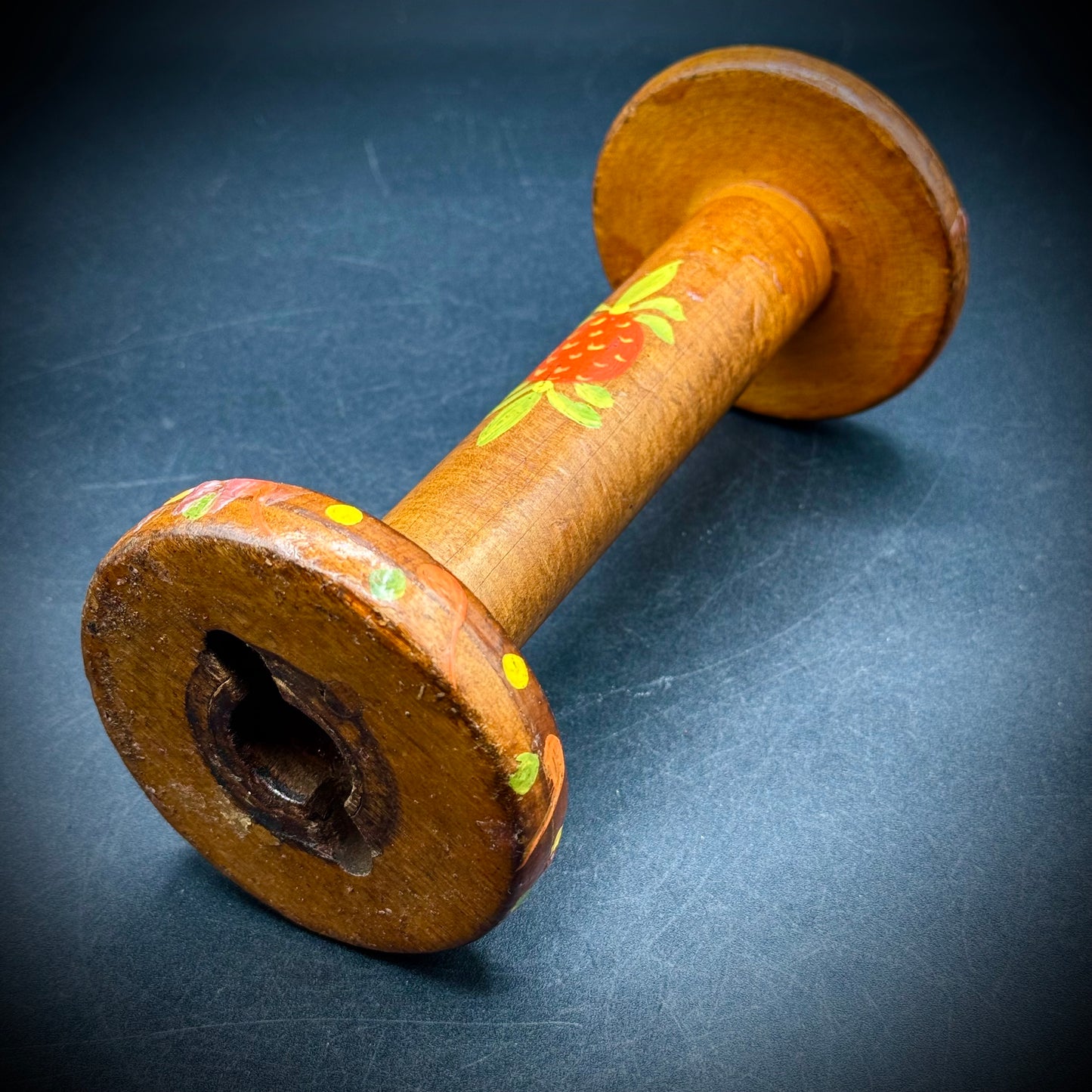 Vintage Painted Flower Industrial Wood Spool – Picker Road Boutique