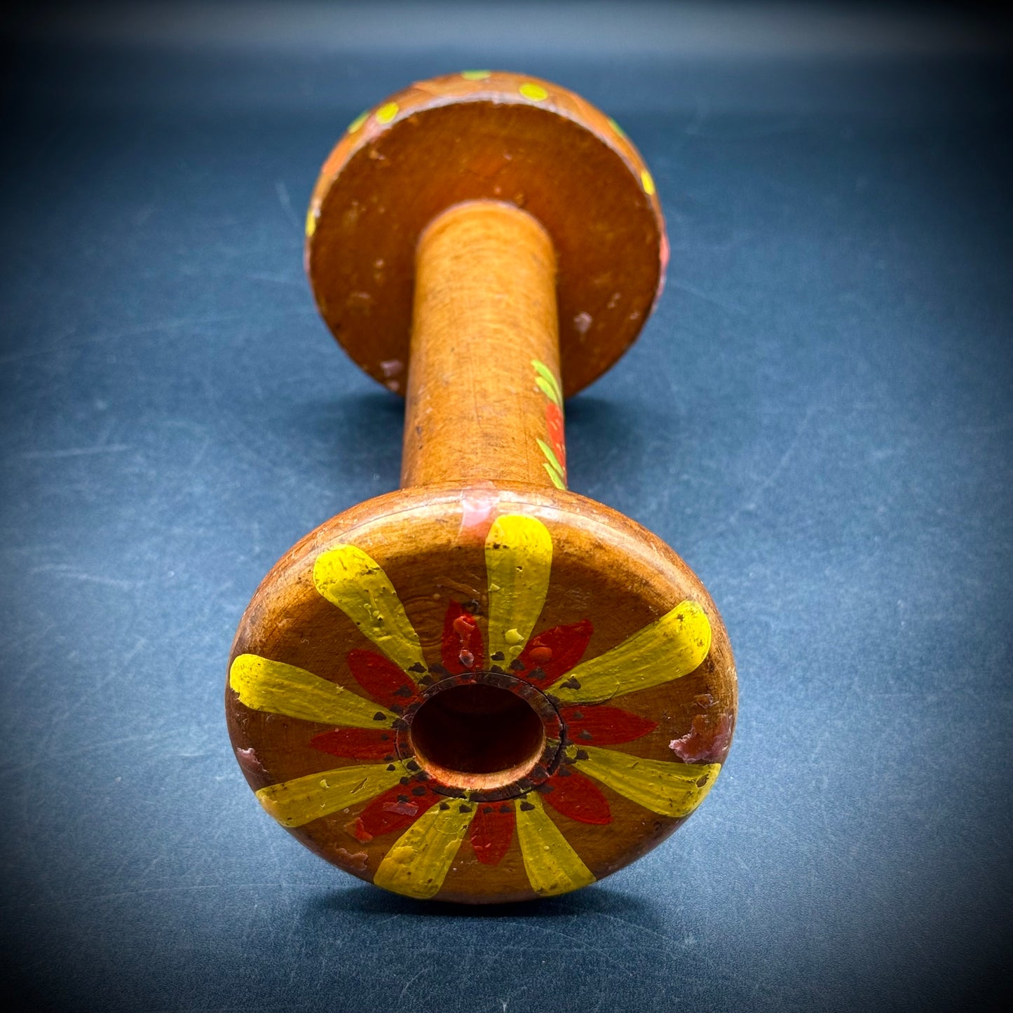 Vintage Painted Flower Industrial Wood Spool – Picker Road Boutique