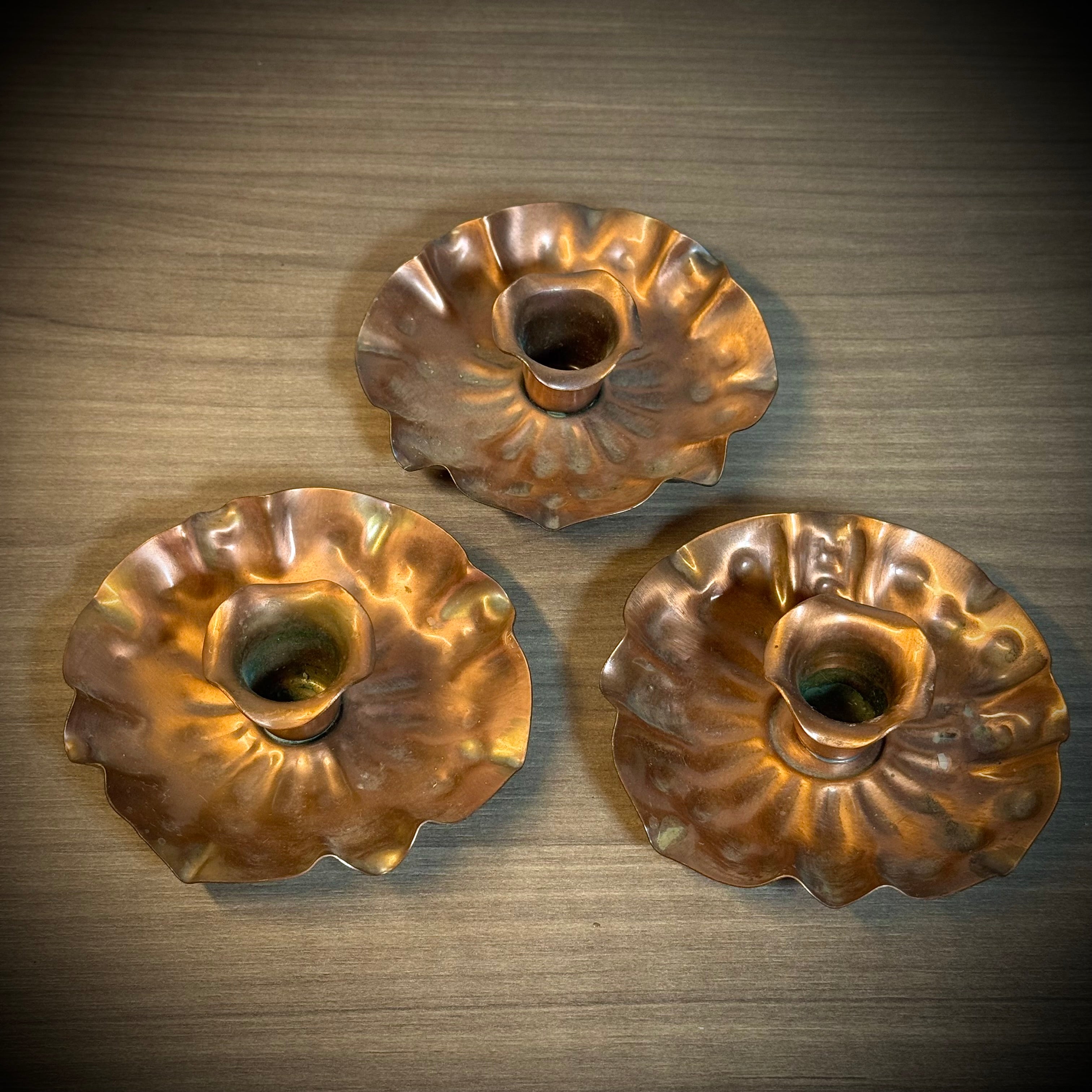 Set of 3 Vintage Gregorian USA Copper Candleholders – Picker Road Boutique