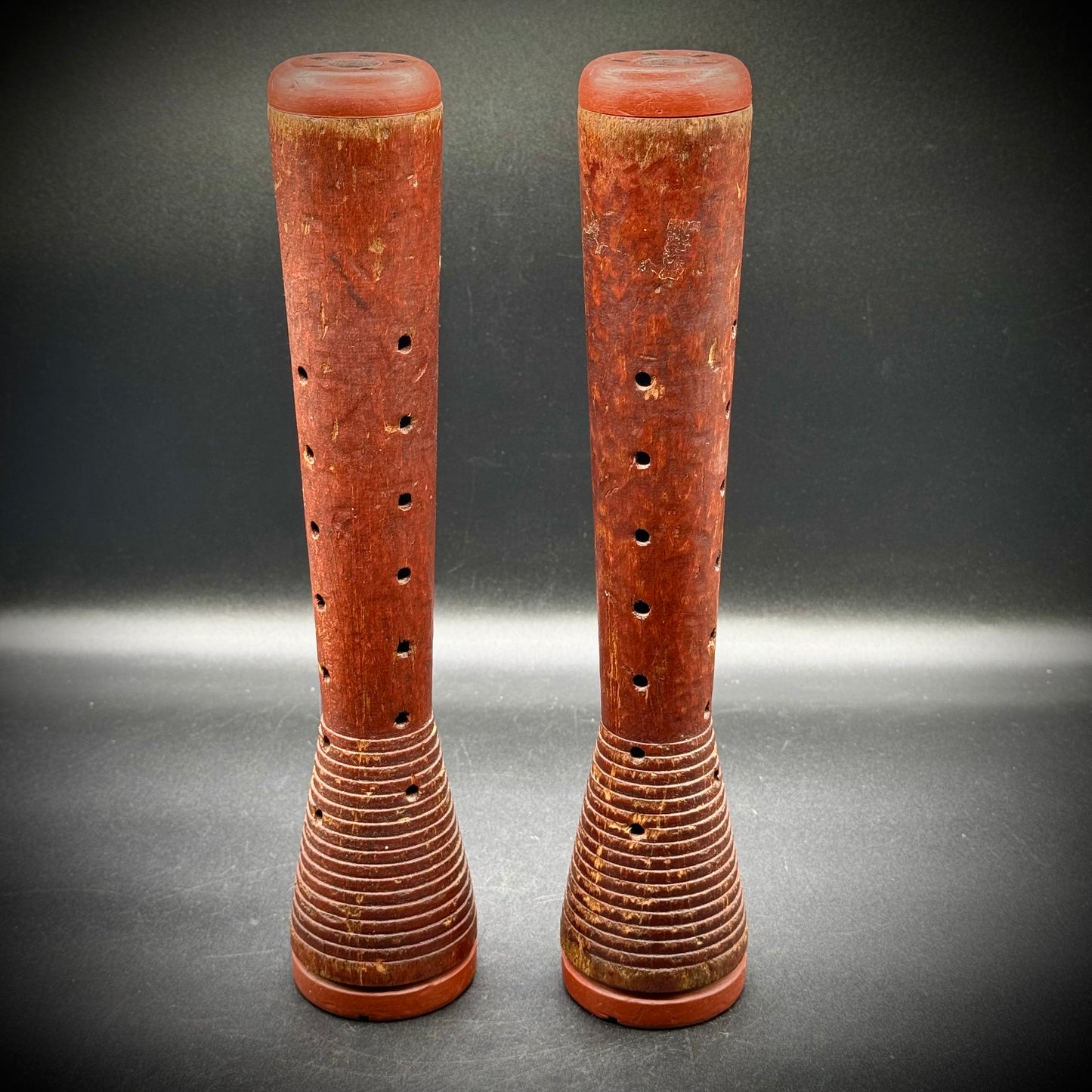 Pair of Antique Dark Wood Industrial Spools – Picker Road Boutique