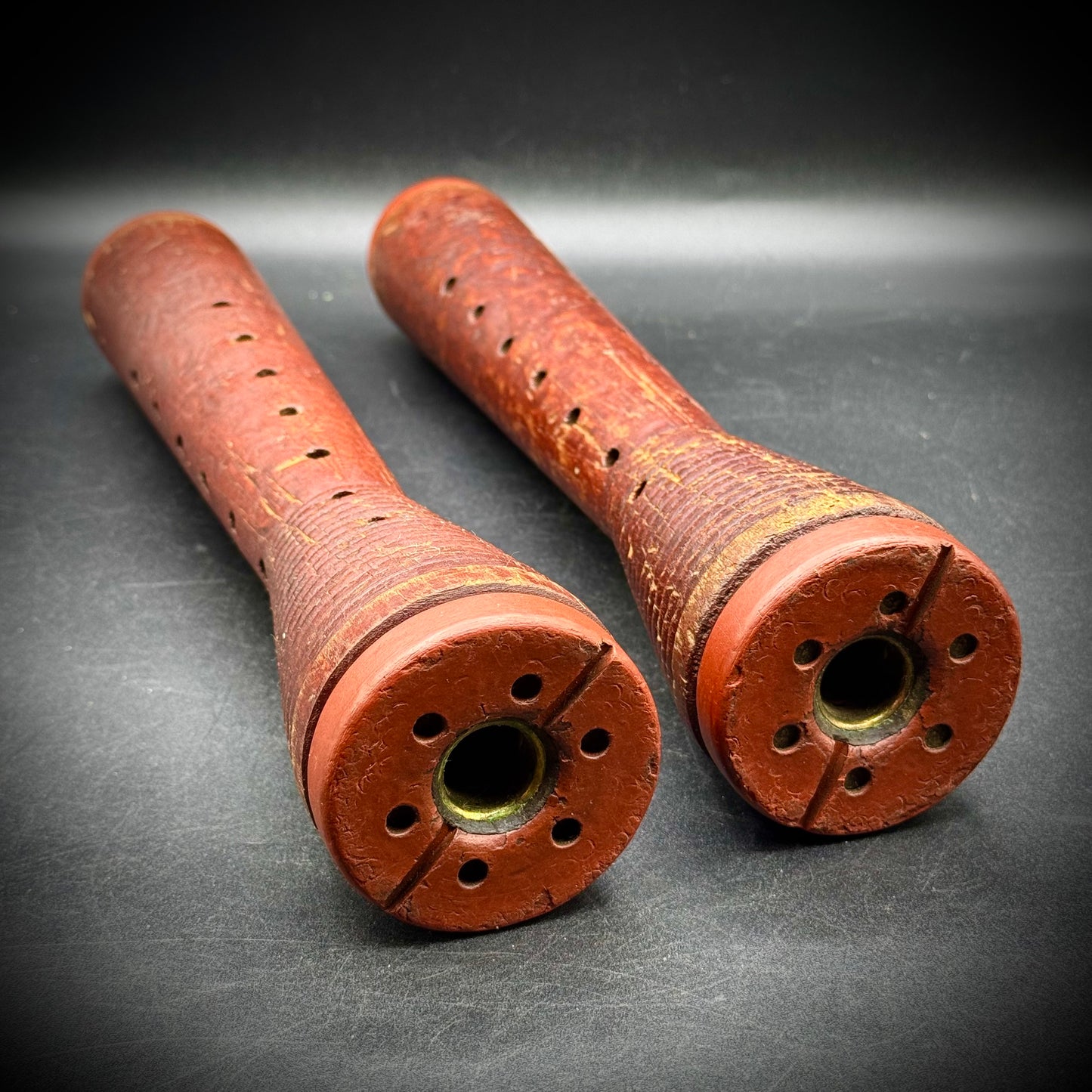 Pair of Antique Dark Wood Industrial Spools – Picker Road Boutique