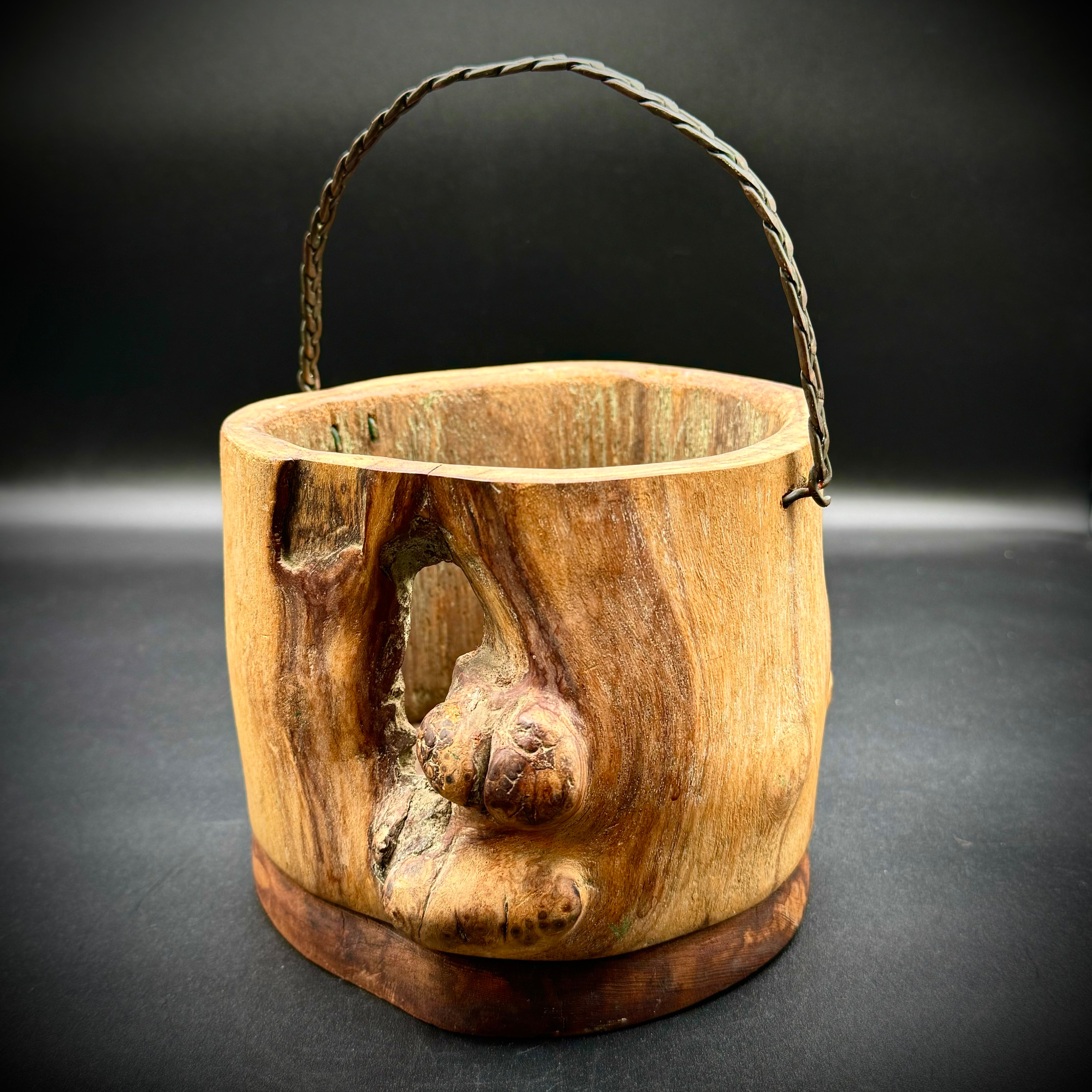 Antique Wood Knot Bucket with Metal Handle – Picker Road Boutique